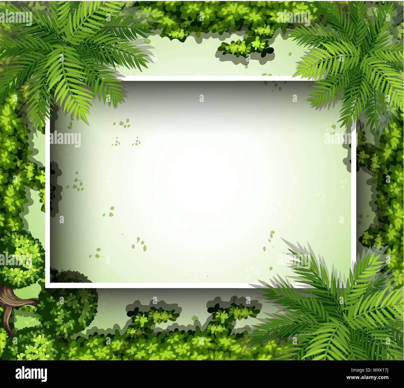 Border template with green plants illustration Stock Vector Image & Art ...