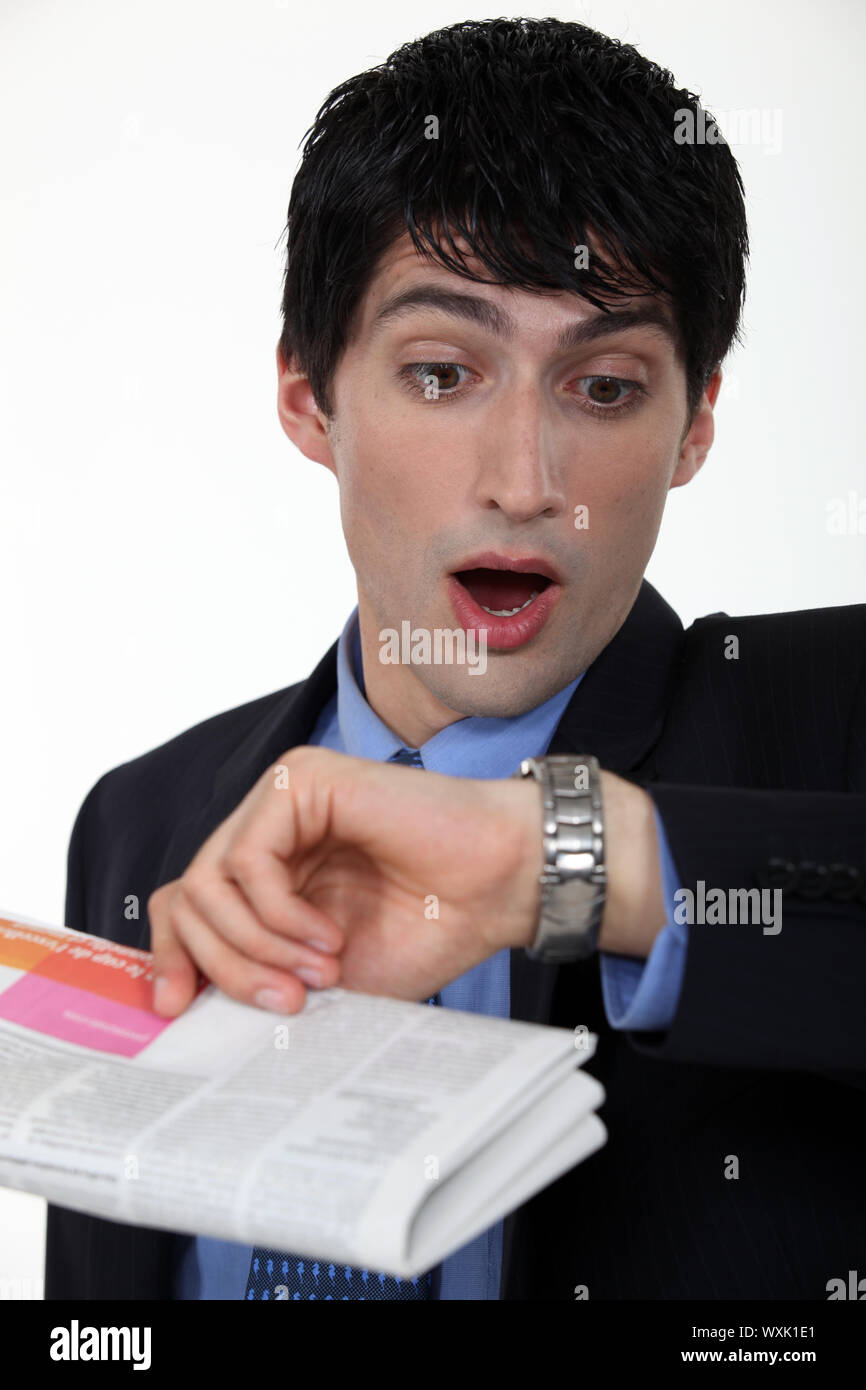 Business man panicking hi-res stock photography and images - Alamy