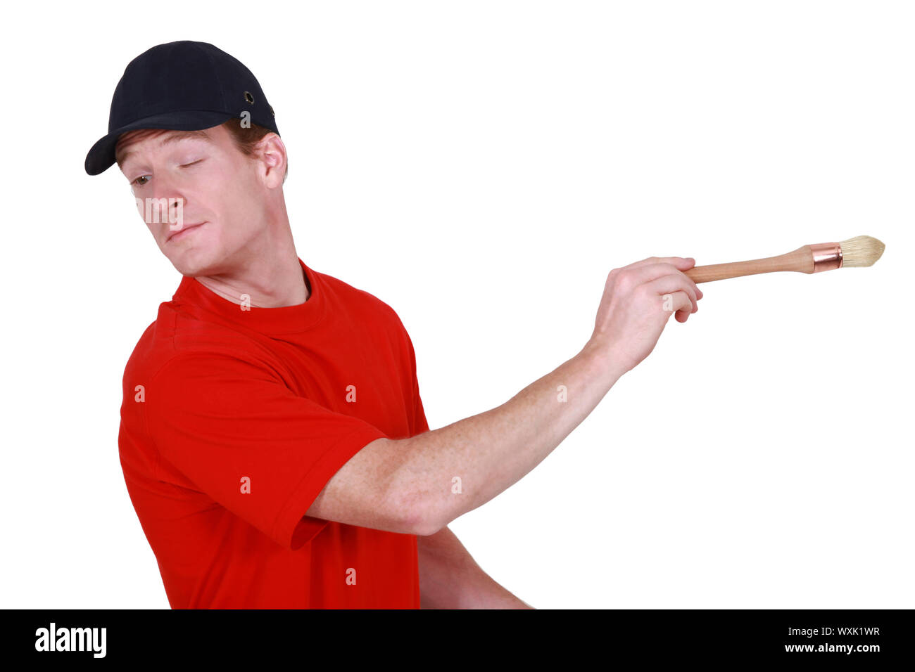 Man being splashed in the face by some paint Stock Photo - Alamy