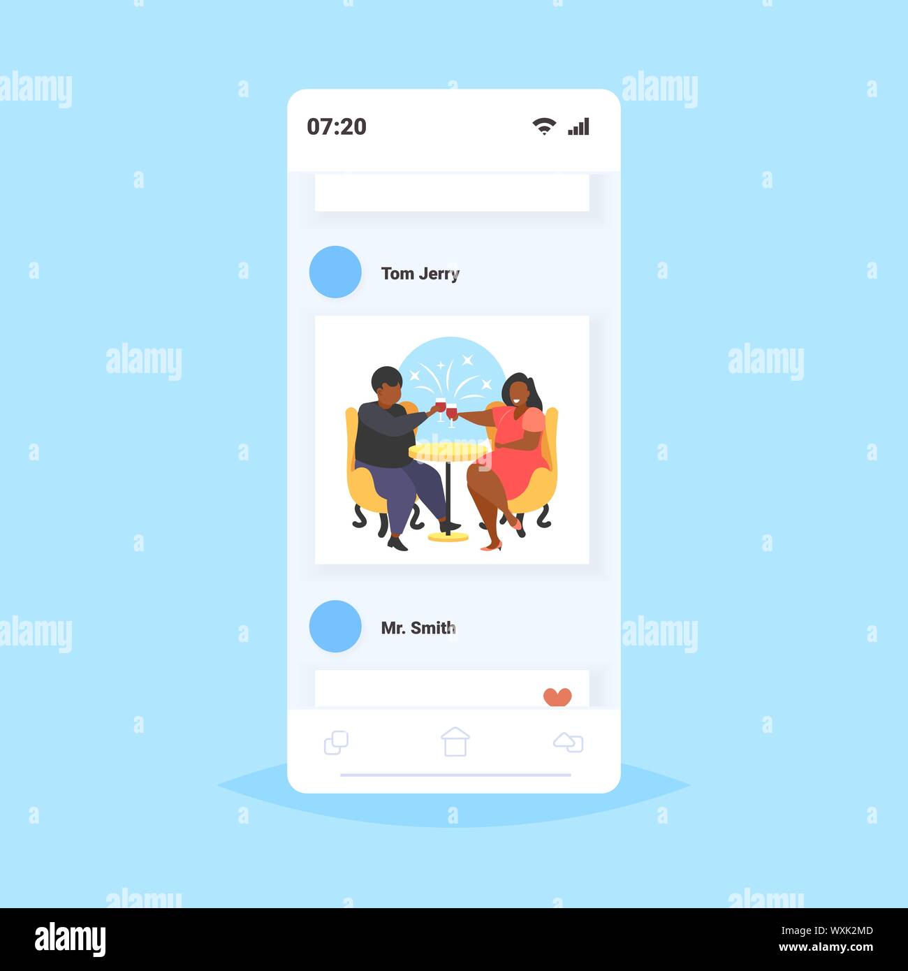 fat overweight couple sitting at cafe table obese man woman drinking ...