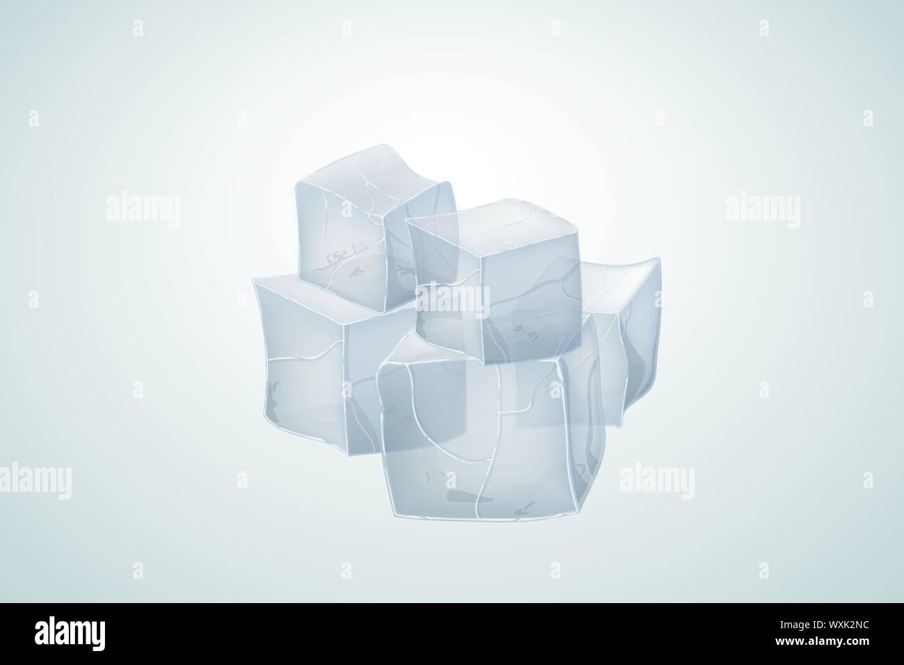 Stack of ice cubes. Vector illustration. Transparent design Stock Vector Image & Art - Alamy