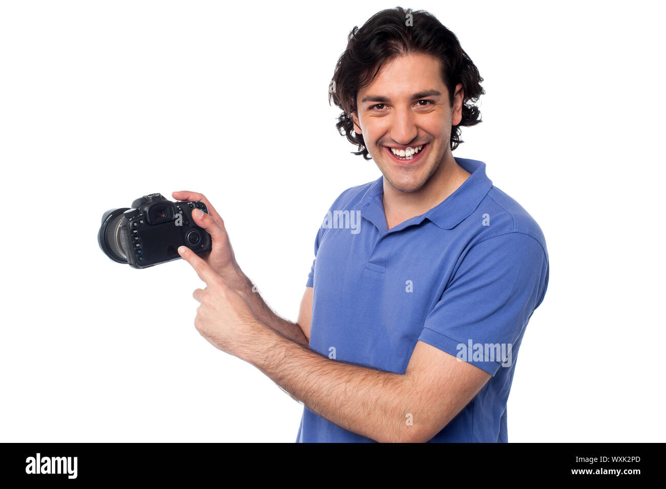 Photographer showing the pictures taken recently Stock Photo - Alamy
