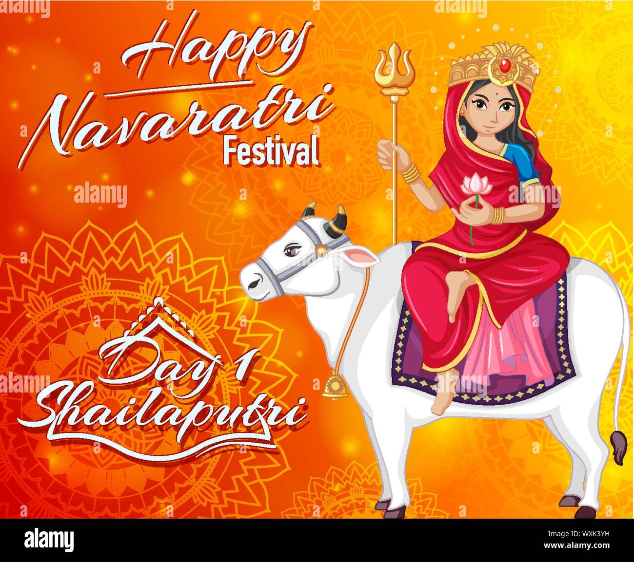 Navaratri poster design with goddess illustration Stock Vector Image ...