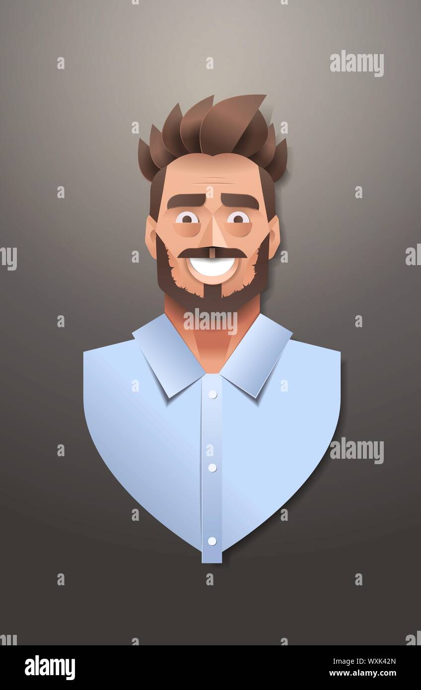young businessman face avatar smiling business man portrait trendy ...