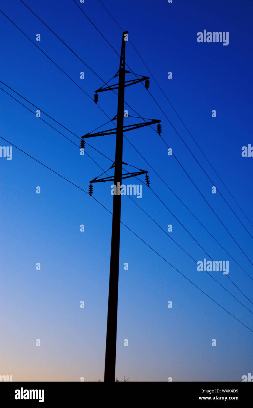 electric pillar in deep evening Stock Photo - Alamy