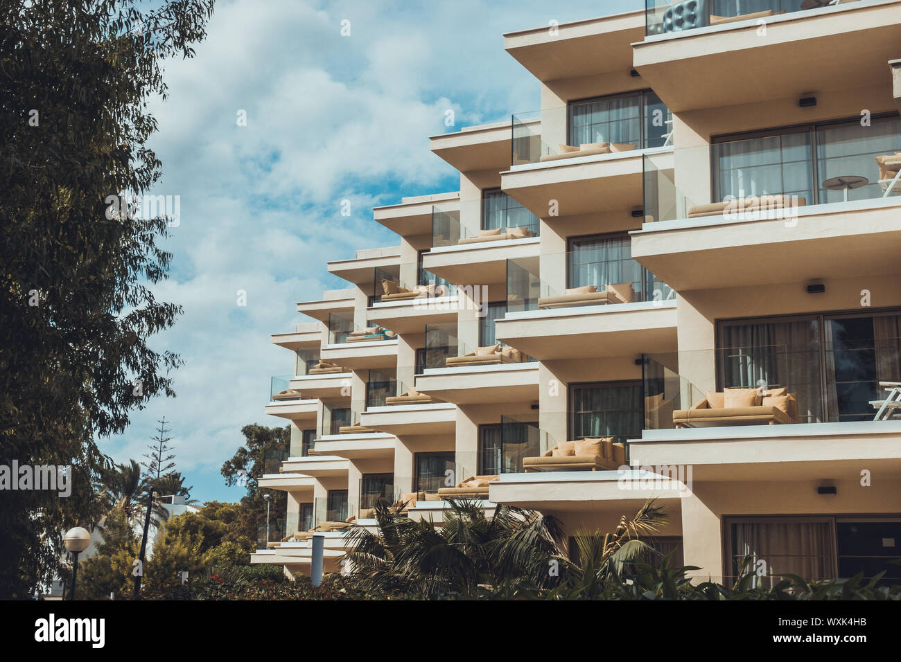 glass balcony on hotel complex Stock Photo - Alamy