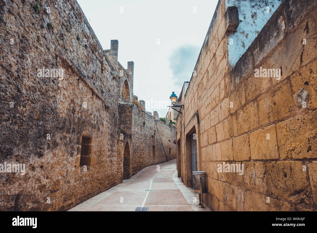 lone street at majorca in warm colors Stock Photo - Alamy
