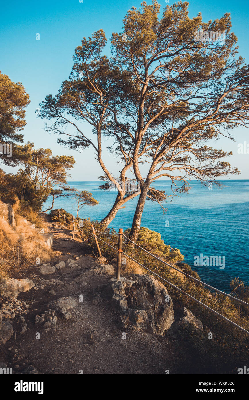 lone path at majorca bay Stock Photo - Alamy