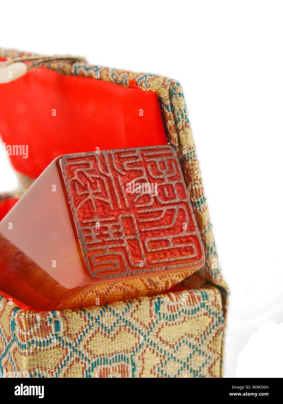 traditional Chinese stamp. Close up on white background Stock Photo - Alamy