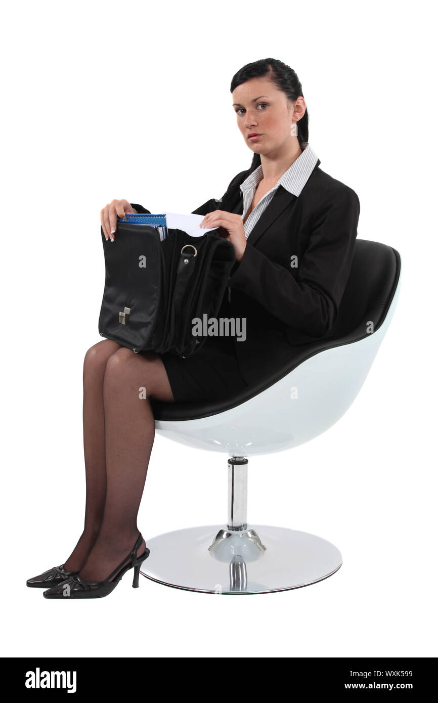 Woman with a briefcase Stock Photo - Alamy