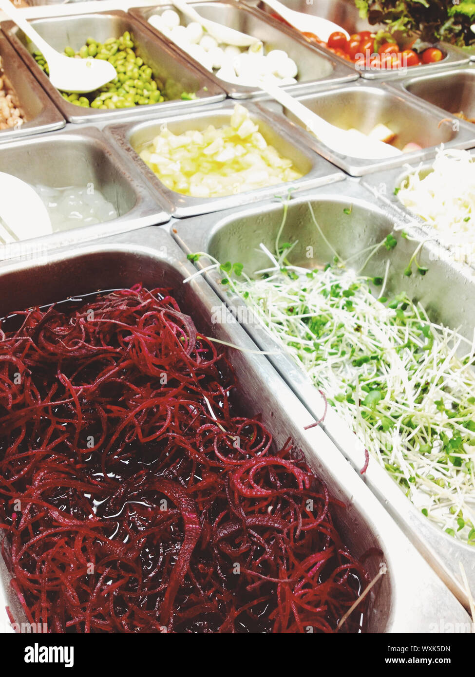 Vegetable salad bar buffet restaurant hi-res stock photography and ...