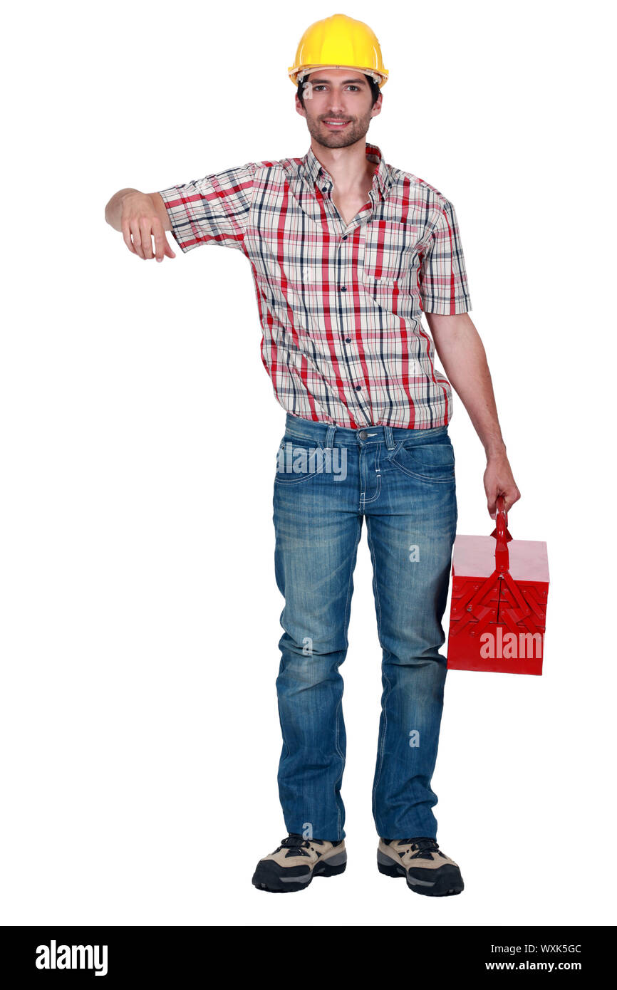 A janitor with a toolbox Stock Photo - Alamy