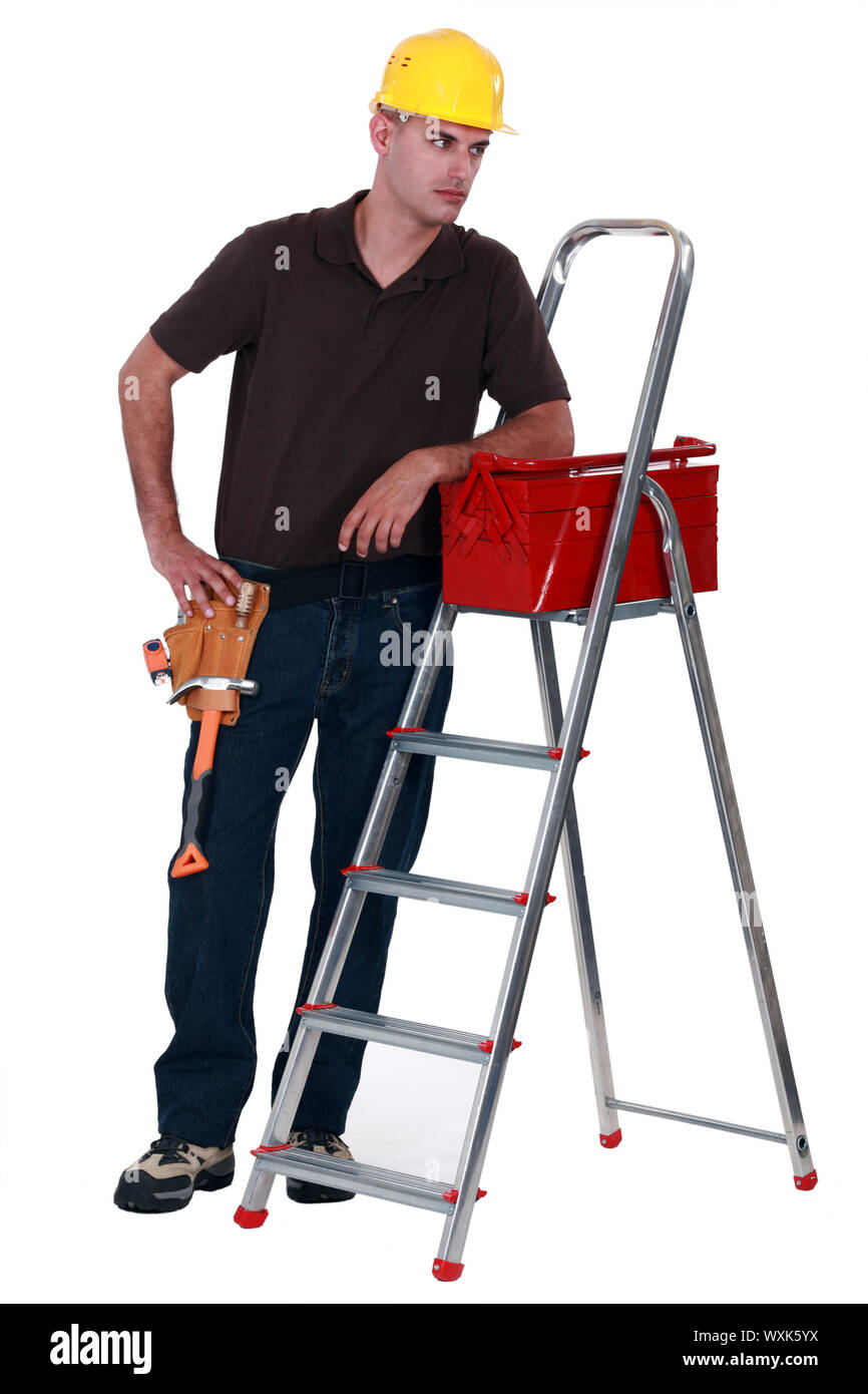 Handyman with equipment Stock Photo - Alamy