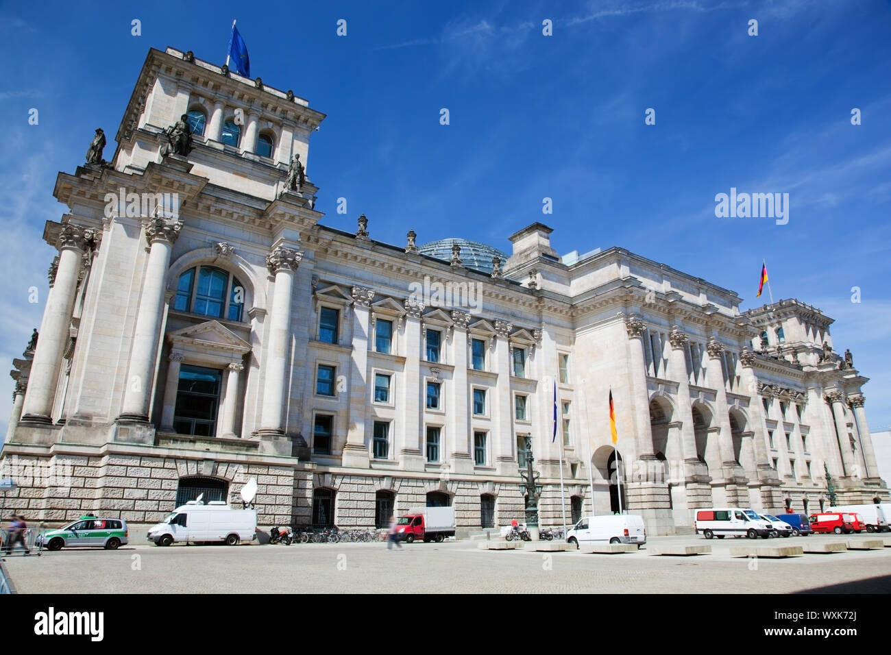 The Reichstag building of the German parliament Bundestag in Berlin ...