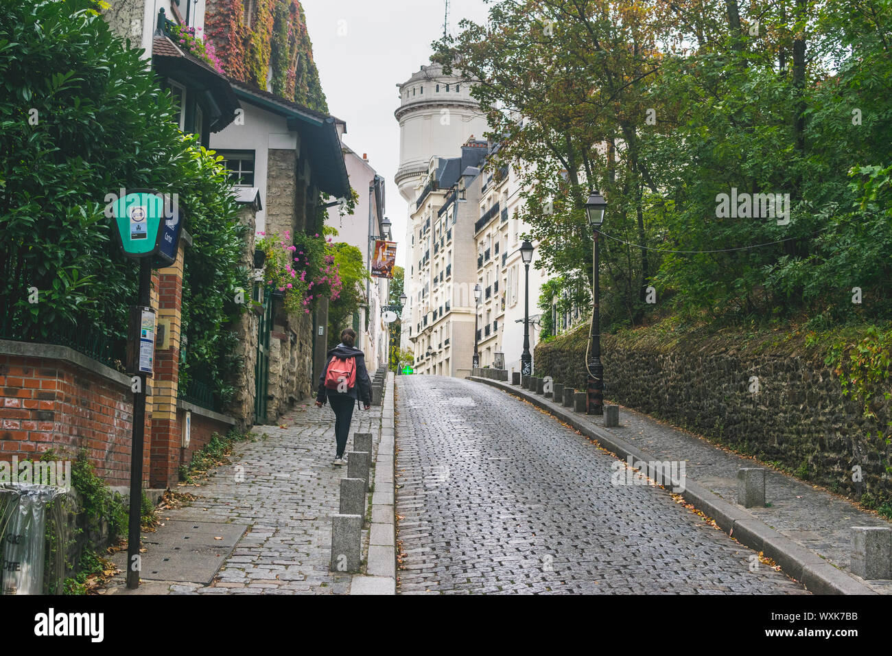 PARIS, FRANCE - 02 OCTOBER 2018: One of many beautiful streets and ...