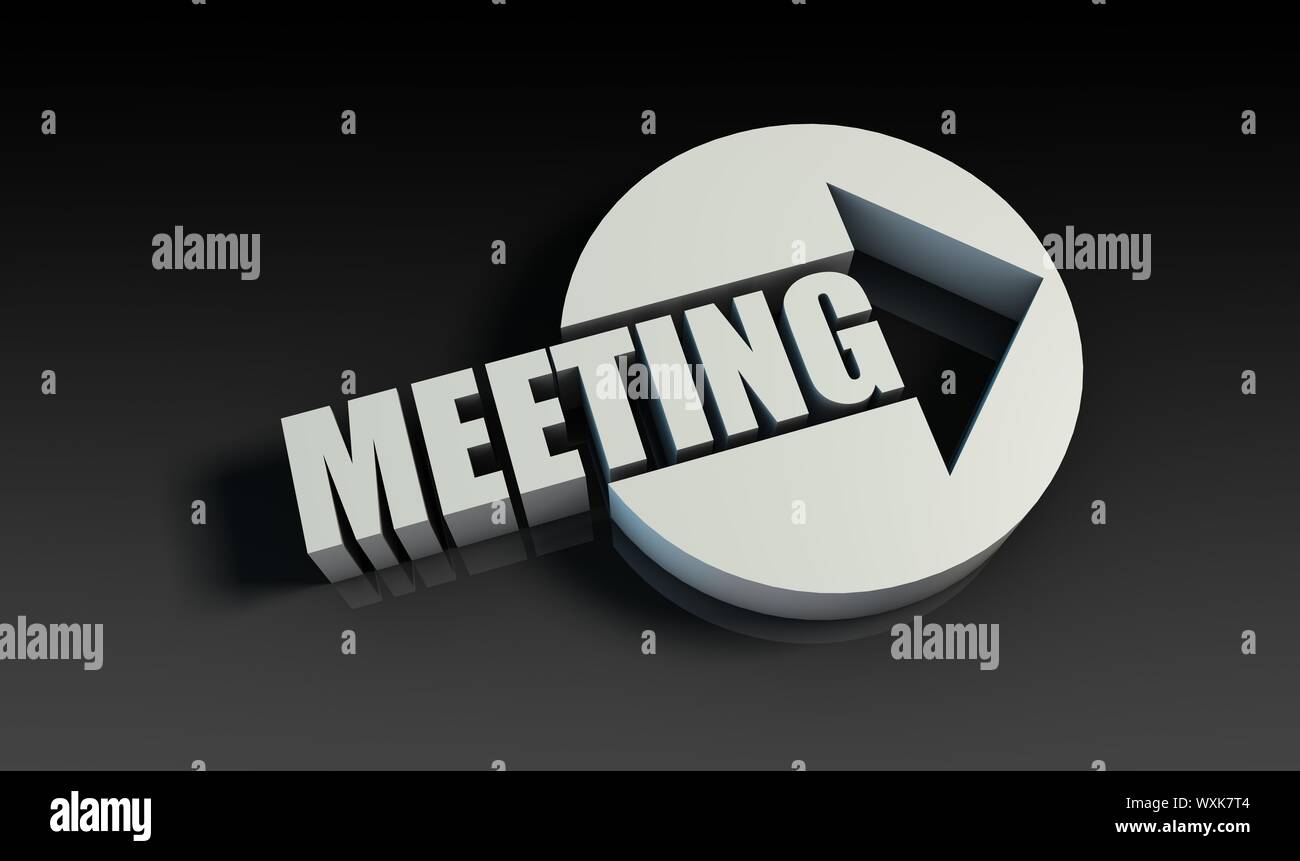 Meeting Concept With an Arrow Going Upwards 3D Stock Photo - Alamy