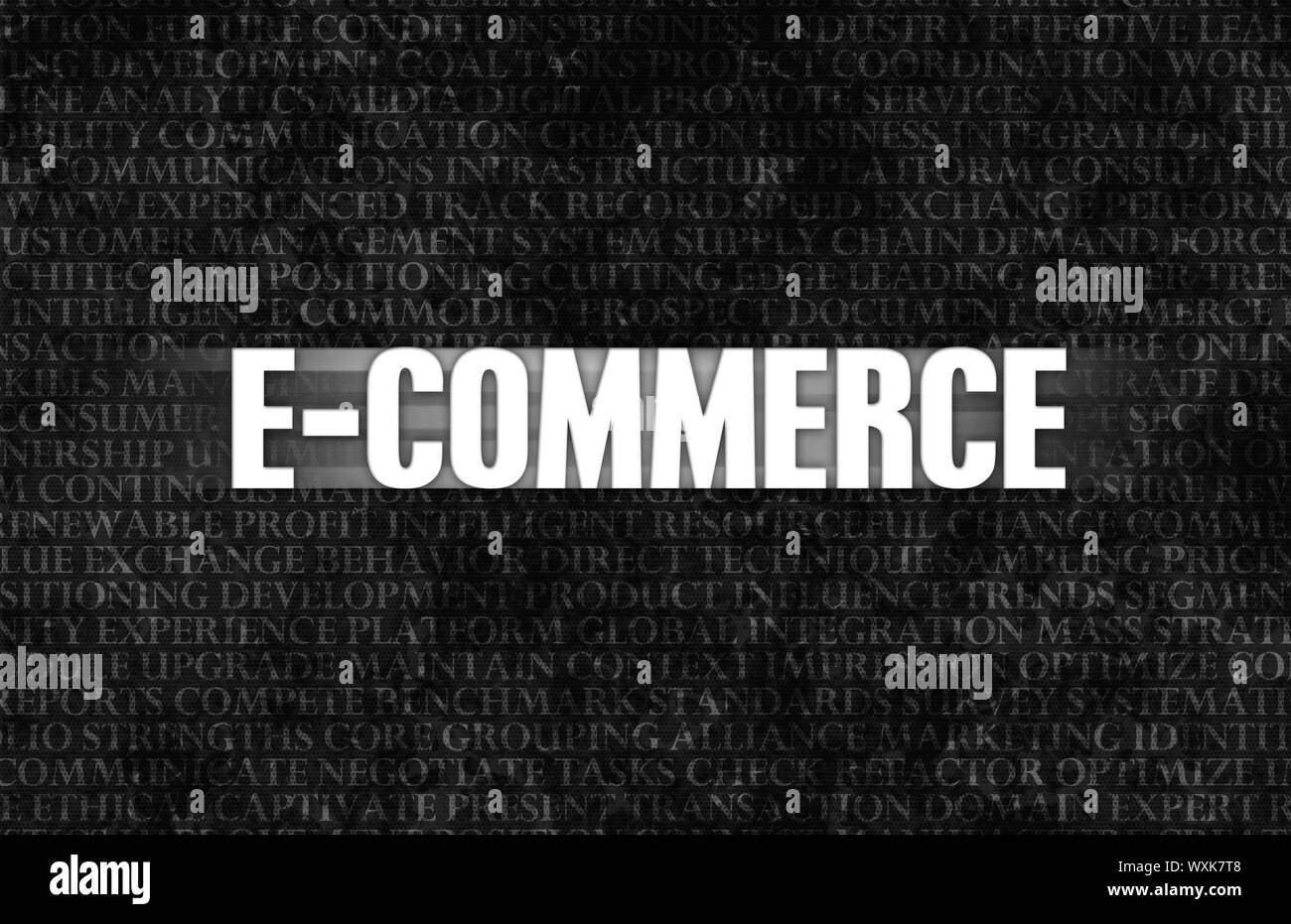 E-Commerce in Business as Motivation in Stone Wall Stock Photo - Alamy