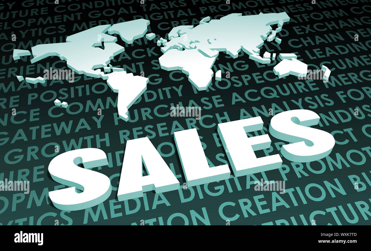 Sales Industry Global Standard on 3D Map Stock Photo - Alamy