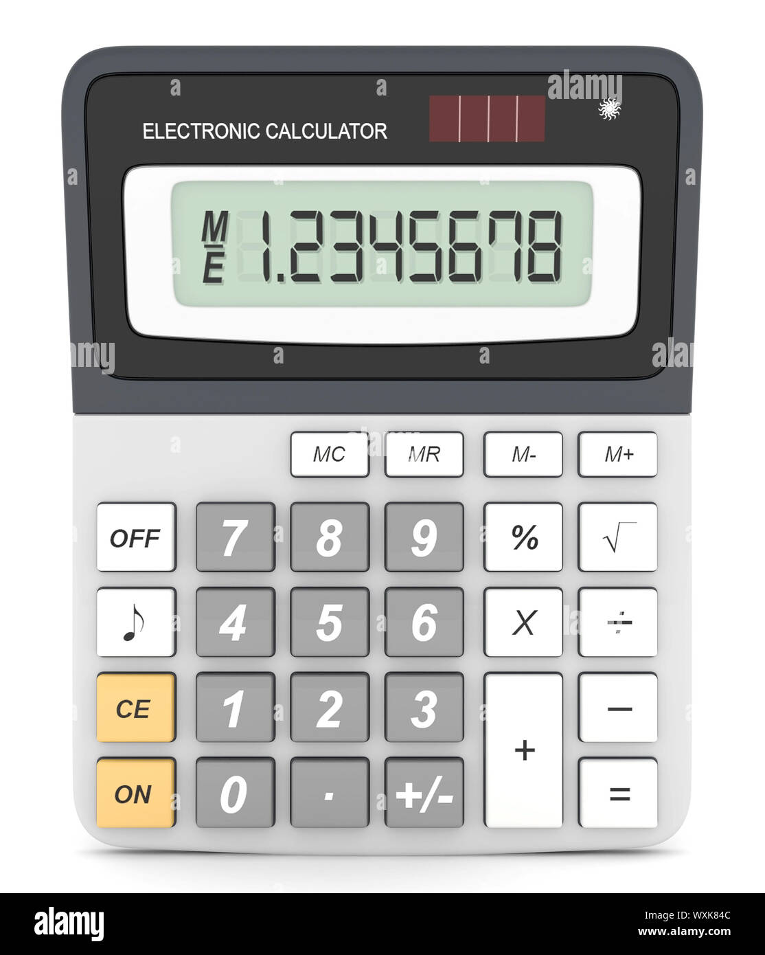 Modern office calculator on a white background Stock Photo - Alamy