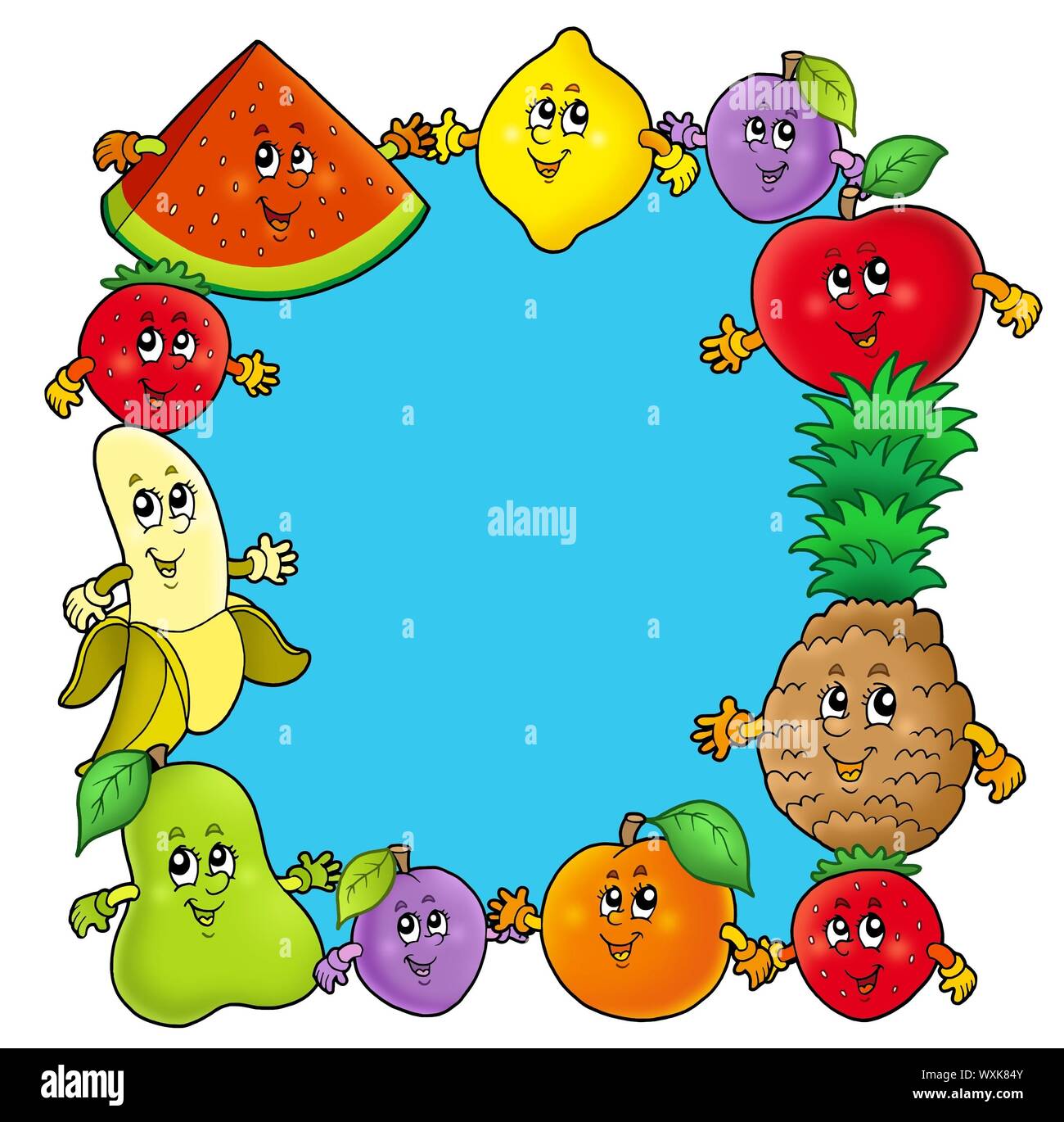 Smiling happy cartoon pear apple Cut Out Stock Images & Pictures - Alamy