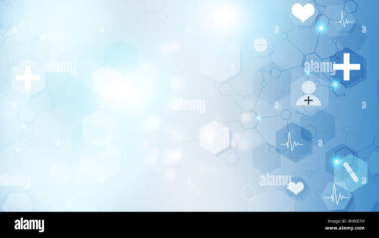 healthcare and science medical blue technology background Stock Photo ...