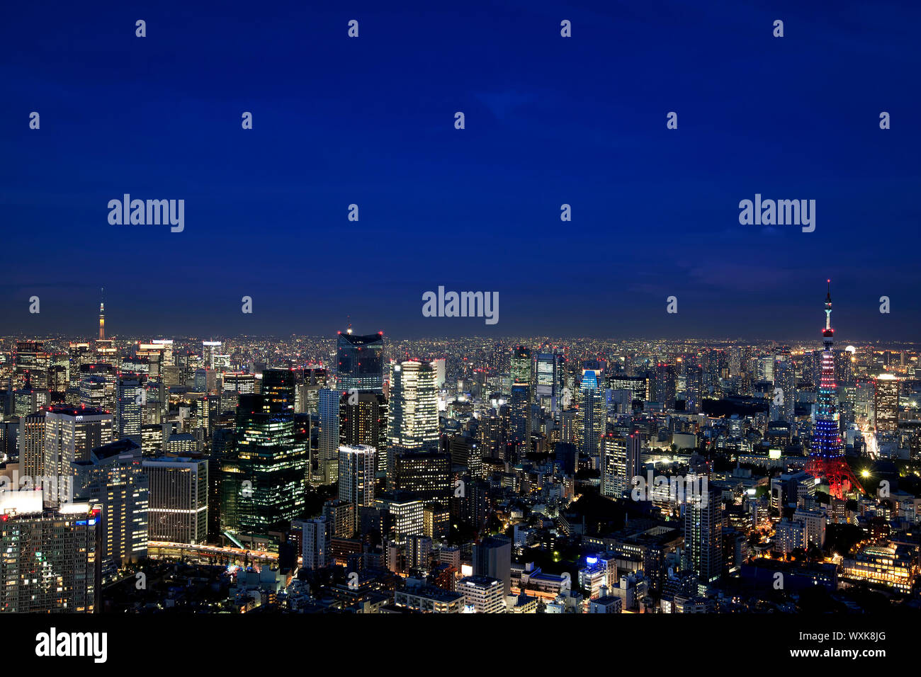Tokyo tower from roppongi hills observatory hi-res stock photography ...
