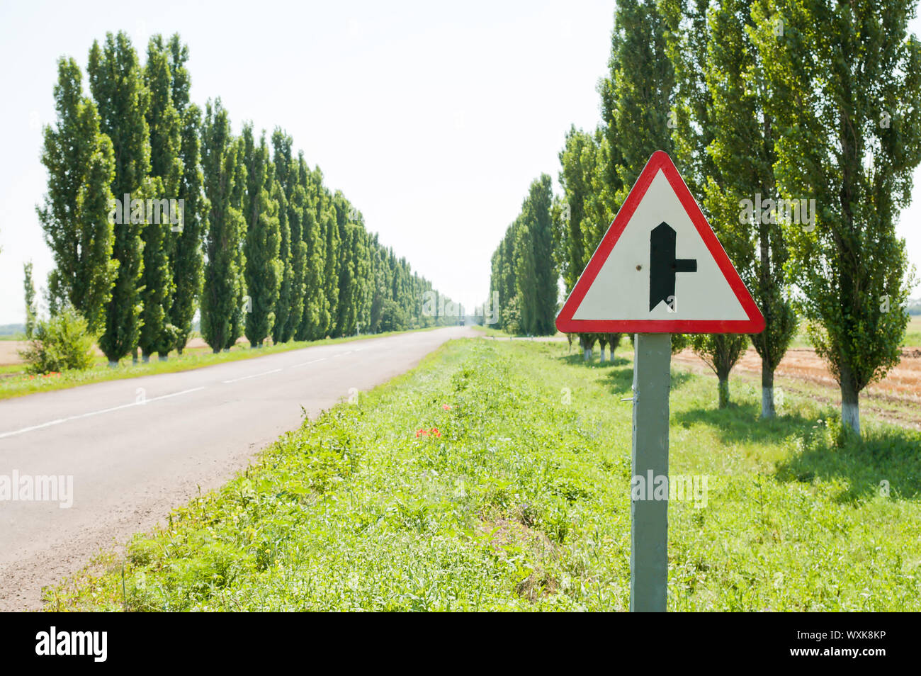 sign in road. focus on sign Stock Photo - Alamy