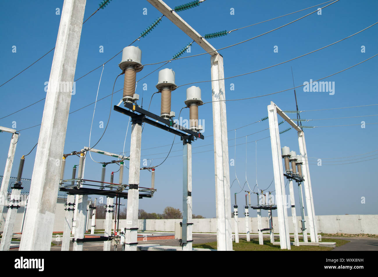part of high-voltage substation with switches and disconnectors Stock ...