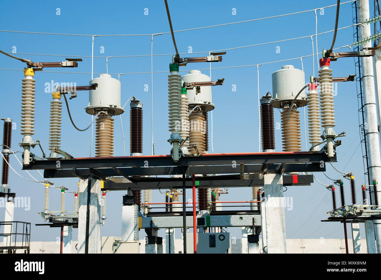 part of high-voltage substation with switches and disconnectors Stock ...