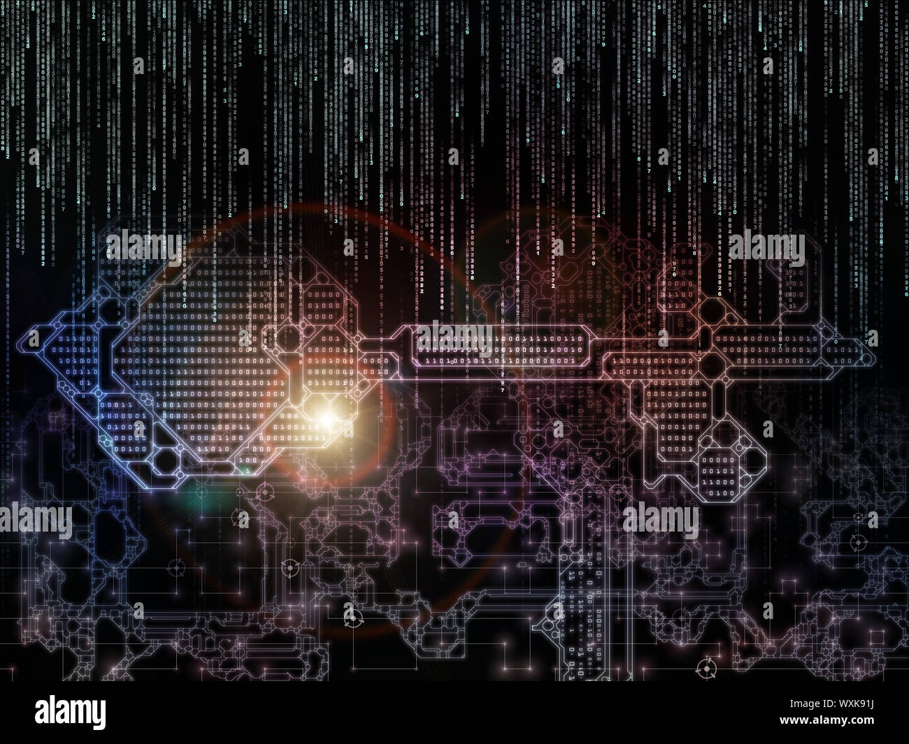 Encryption Key series. Design composed of stylized key and number ...
