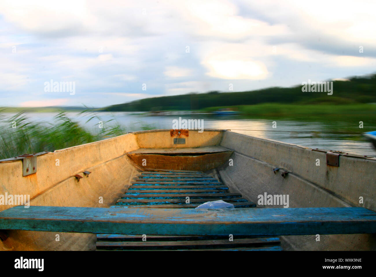 motion boat in wild water river Stock Photo - Alamy