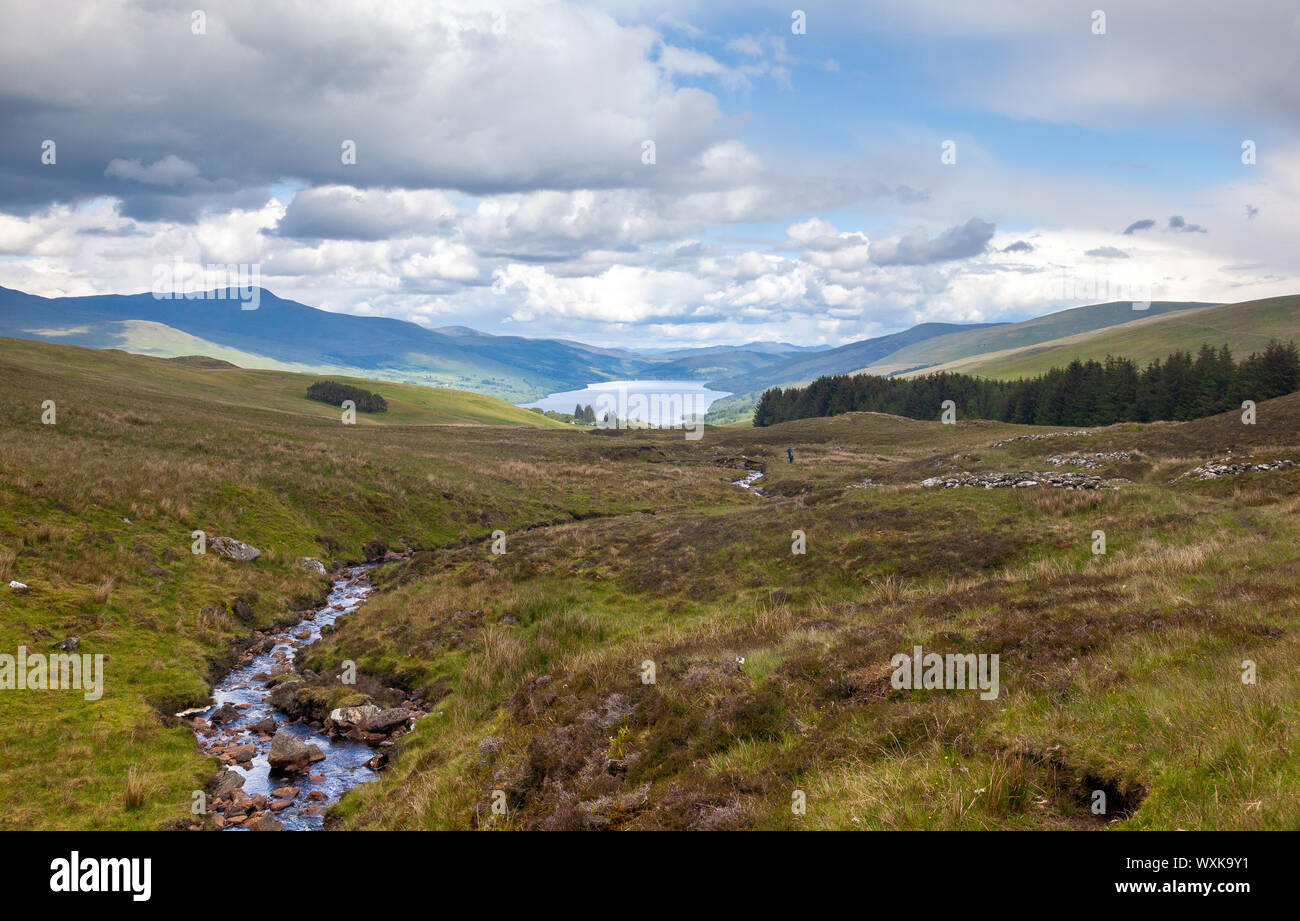 Lake and mountain landscape, Rob Roy Way, Scotland, United Kingdom ...