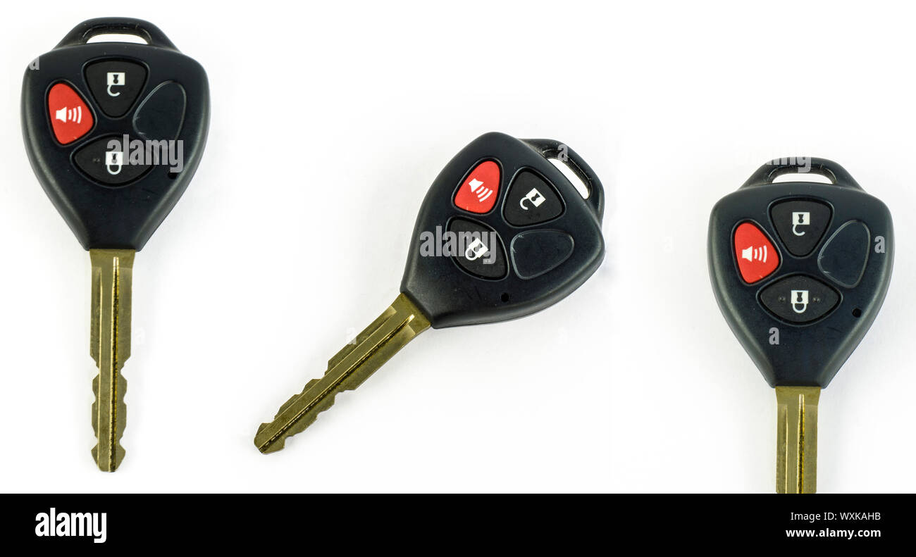 remote car key isolated on white background Stock Photo - Alamy