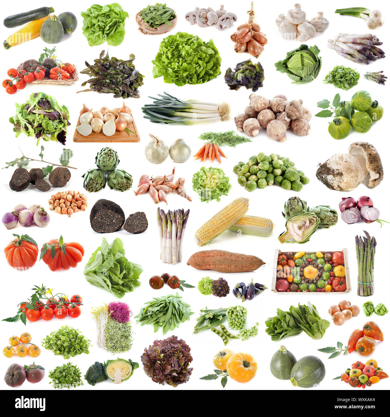 group of vegetables in front of white background Stock Photo - Alamy