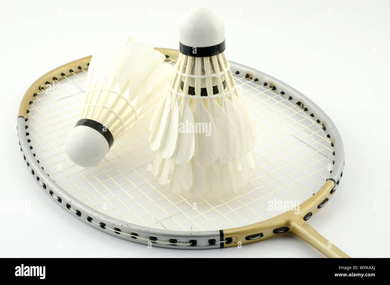 badminton isolated on white background Stock Photo - Alamy