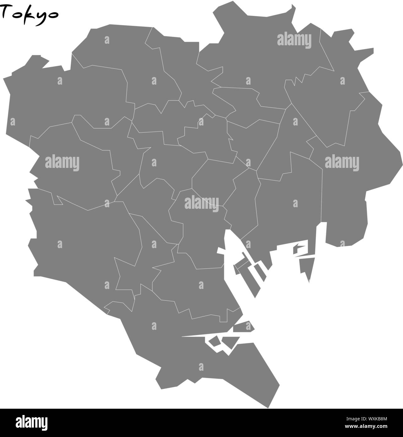 Tokyo High quality map. Vector illustration Stock Vector Image & Art ...