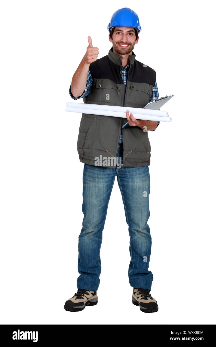 Contractor giving his approval Stock Photo - Alamy