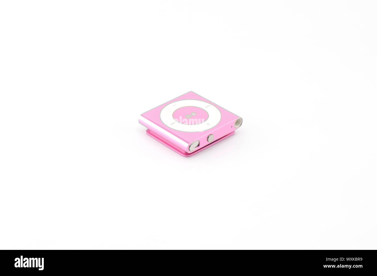 pink mp3 player isolated on white background Stock Photo - Alamy