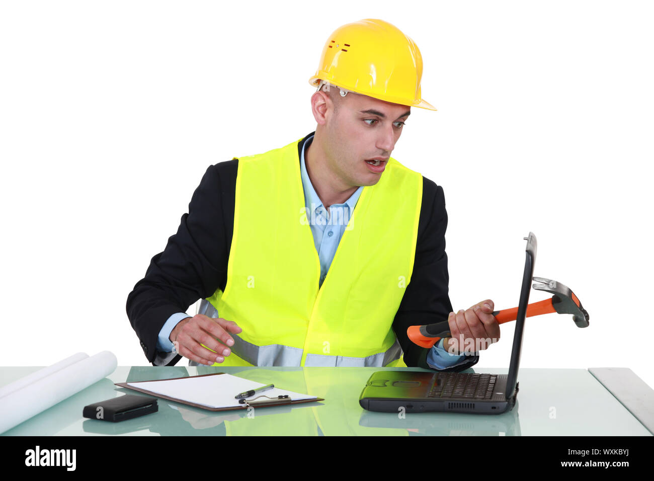 Smashing laptop hi-res stock photography and images - Alamy