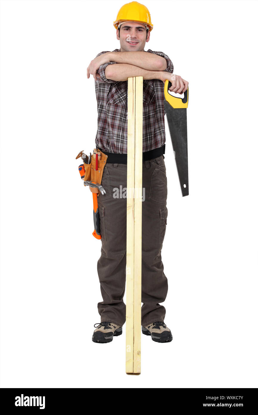 Carpenter portrait man arms hi-res stock photography and images - Alamy