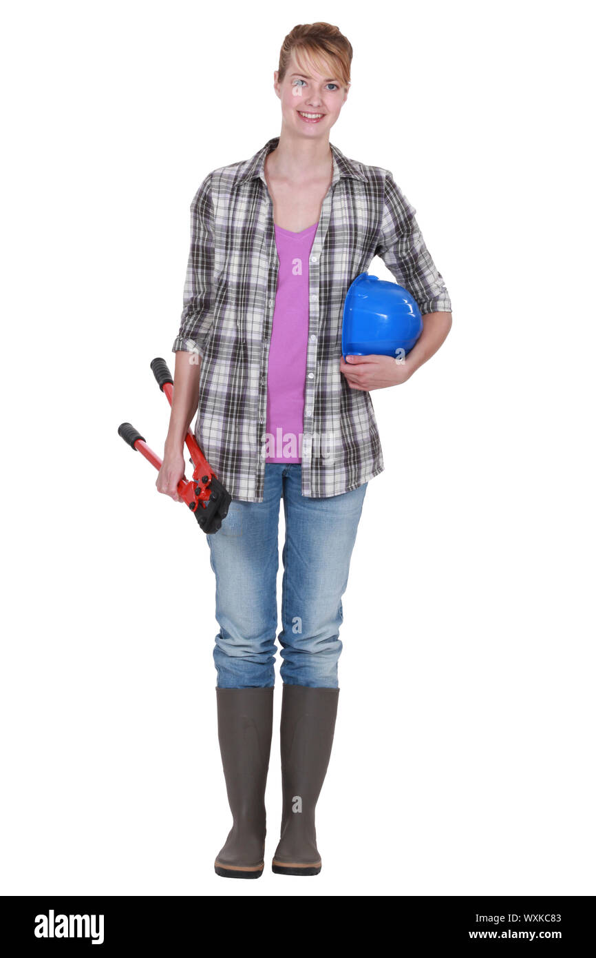 Female construction worker Stock Photo - Alamy