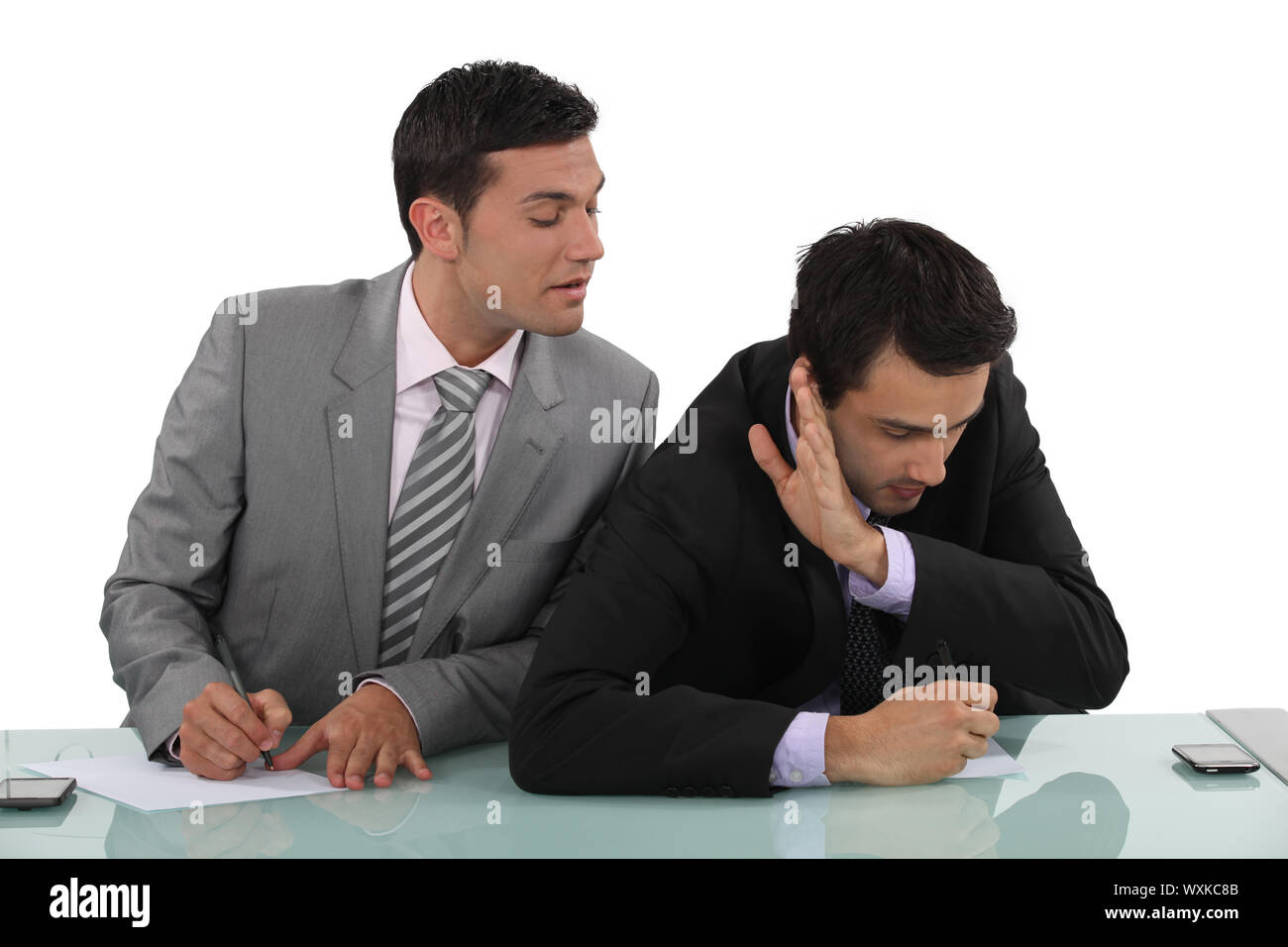 Boss shouting at employee Stock Photo - Alamy