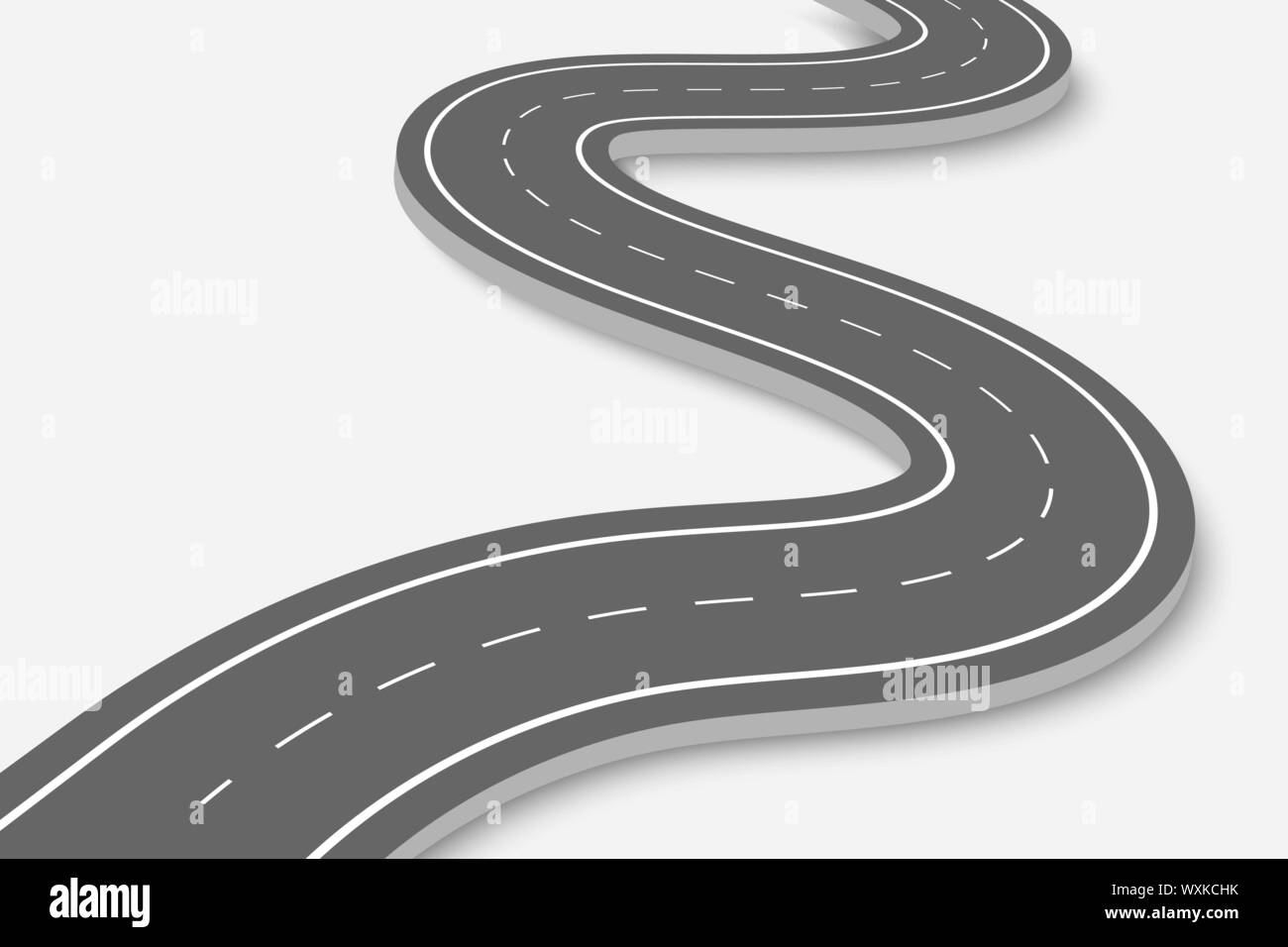Winding Road on a transparent Background. Road way location infographic ...