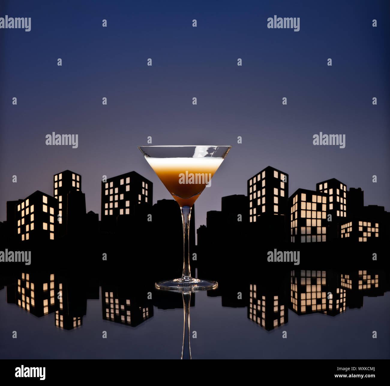 Metropolis Coffee Martini cocktail in skyline setting Stock Photo - Alamy