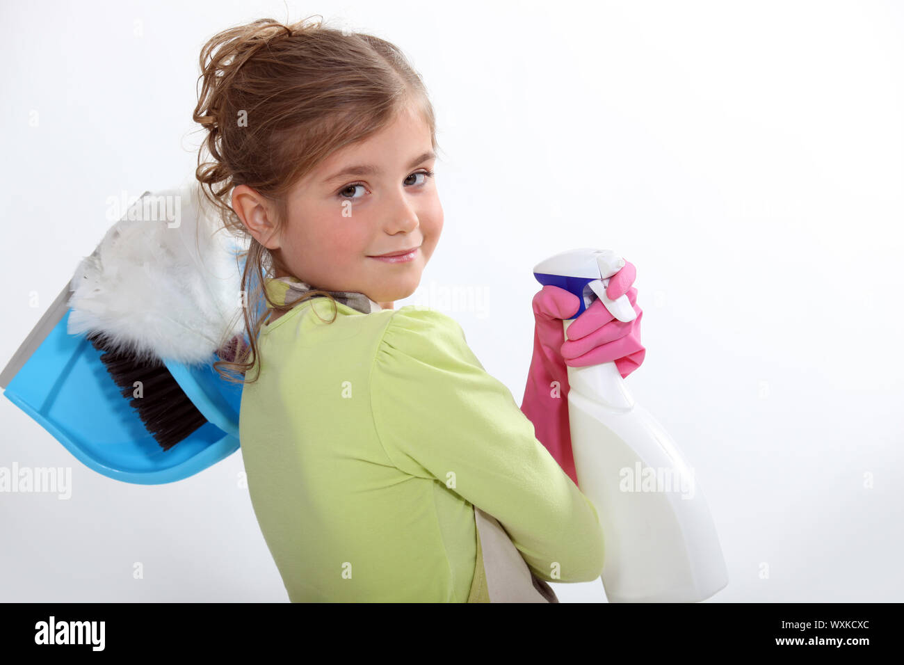 Girl with feather duster hi-res stock photography and images - Alamy