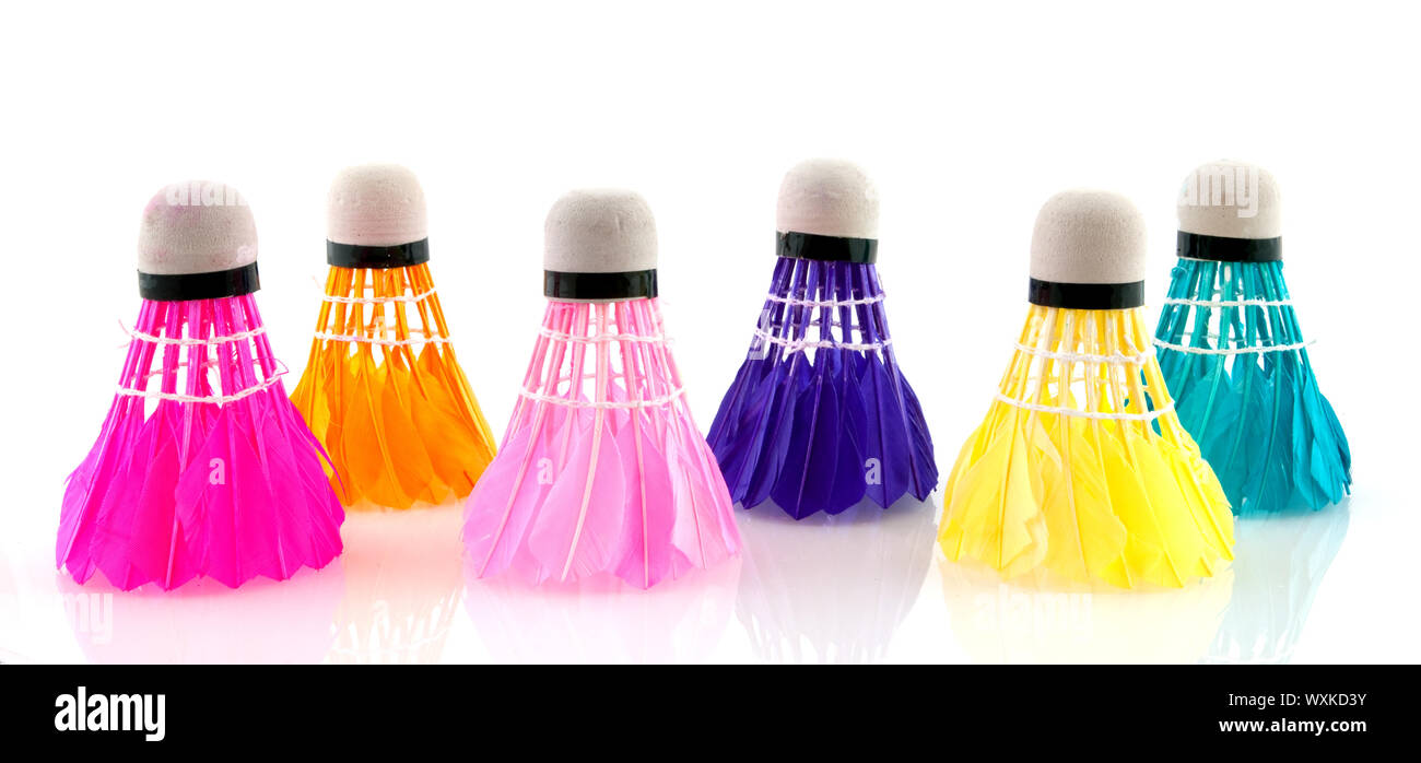 colorful badminton sports attributes Stock Photo - Alamy