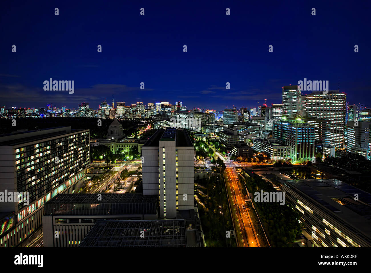 View over Tokyo city at sunset, Japan Stock Photo - Alamy