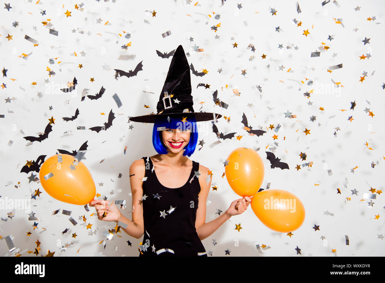 Careless, carefree concept. Portrait of adorable, good-looking Stock ...