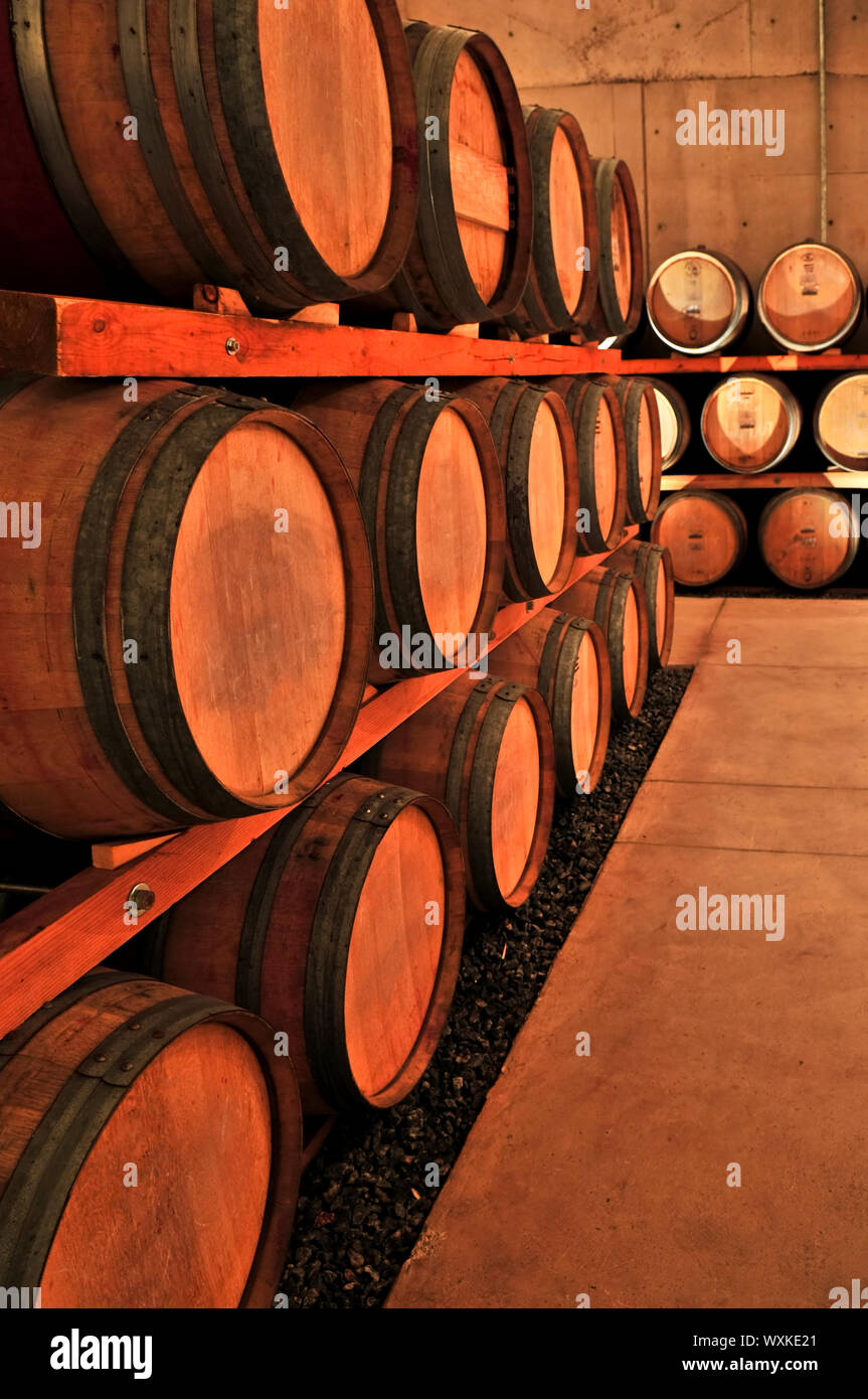 Wine barrels in cooperage hi-res stock photography and images - Alamy
