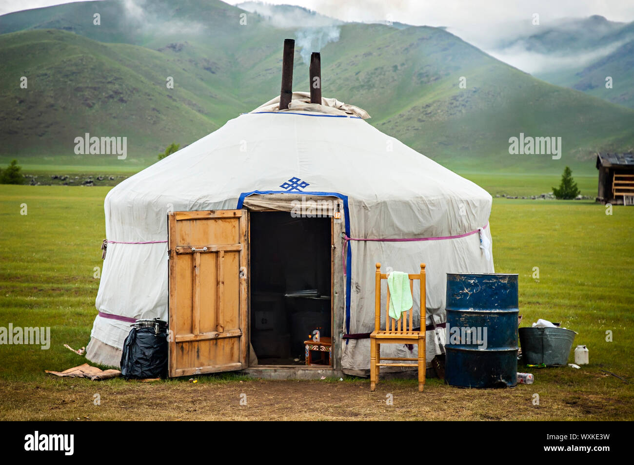Typical Mongolian Yurt in Mongolia Stock Photo - Alamy